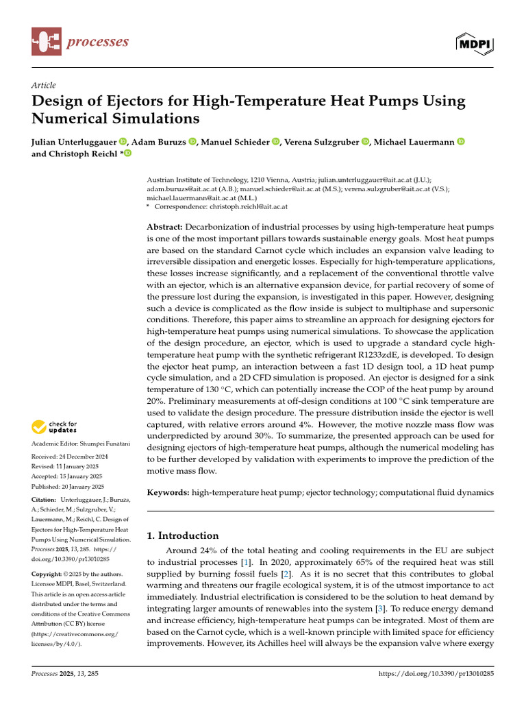 Design of Ejectors For High-Temperature Heat Pumps | PDF | Fluid ...