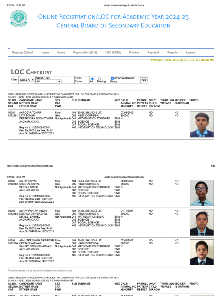 Class X - Loc Checklist | PDF | Secondary Education | Qualifications