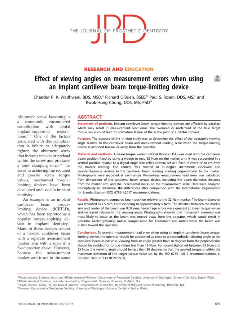 Effect of Viewing Angles On Measurement Errors Whe | PDF