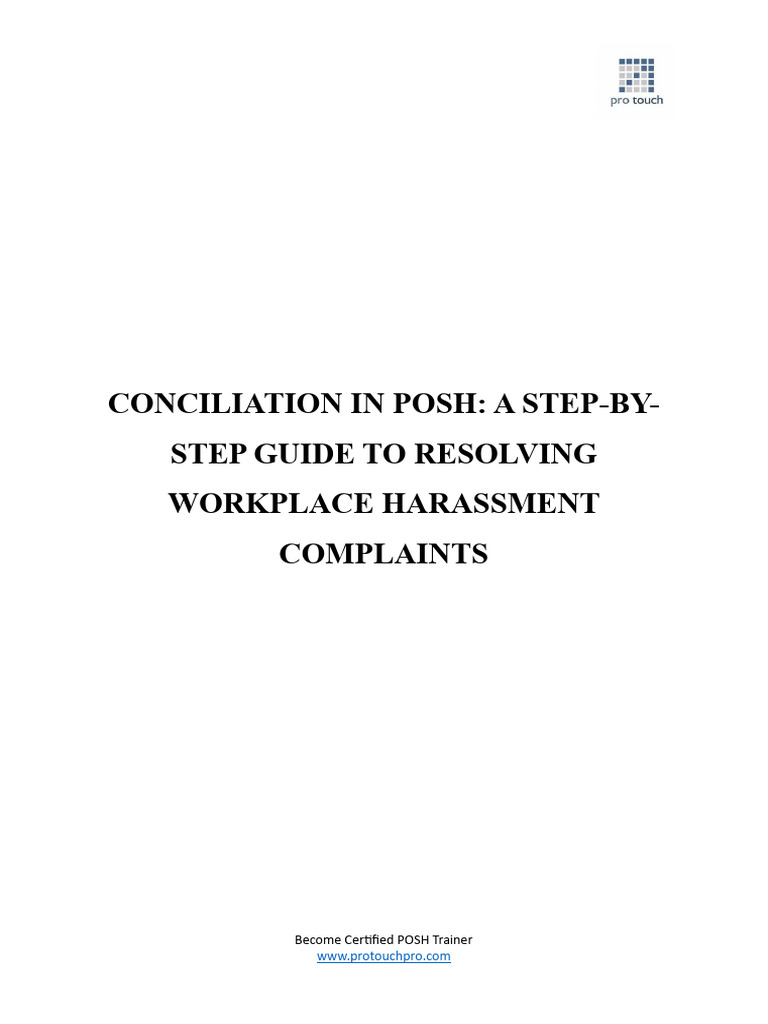 POSH Conciliation Process Guide | PDF | Mediation