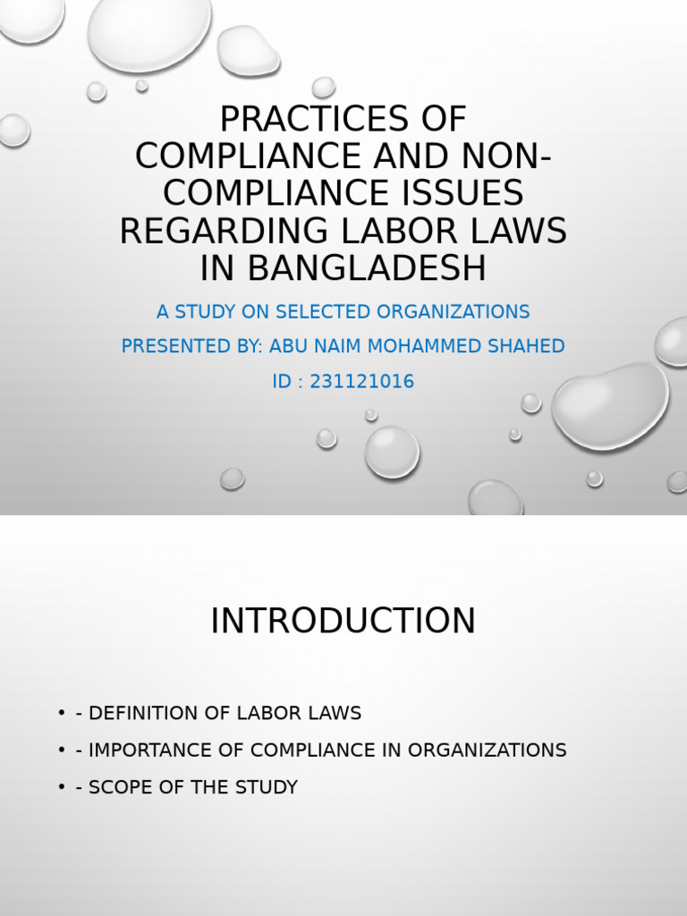 Labor Law Compliance in Bangladesh Study | PDF | Employment | Labour Law