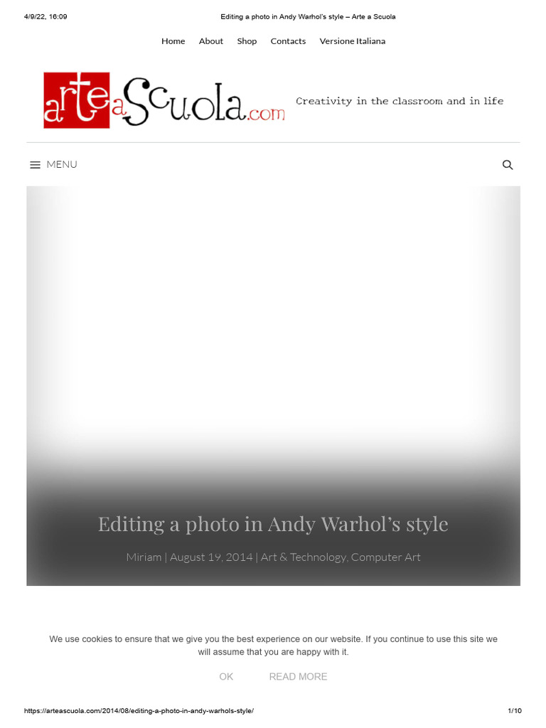 Editing A Photo in Andy Warhol's Style - Arte A Scuola | PDF | Paintings | The Arts