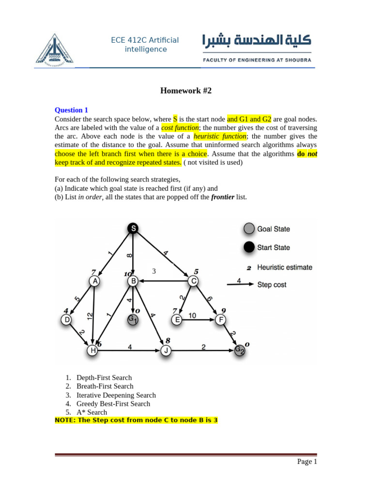 ECE412C-AI-Ch3-HW2 (AutoRecovered) | PDF | Algorithms | Mathematical Relations