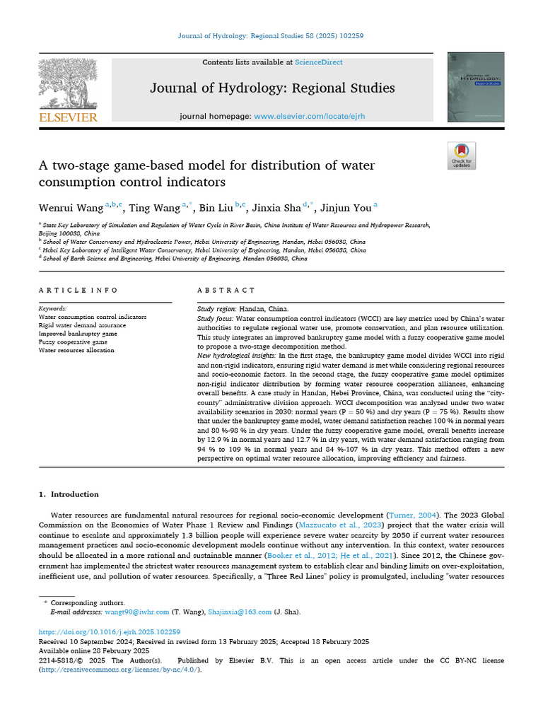 A Two Stage Game Based Model For Distribution of - 2025 - Journal of ...