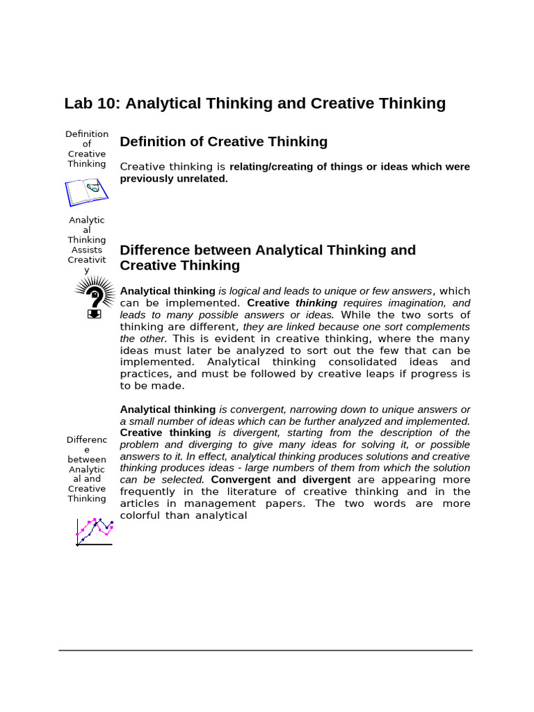Creative vs Analytical Thinking Explained | PDF | Creativity | Thought