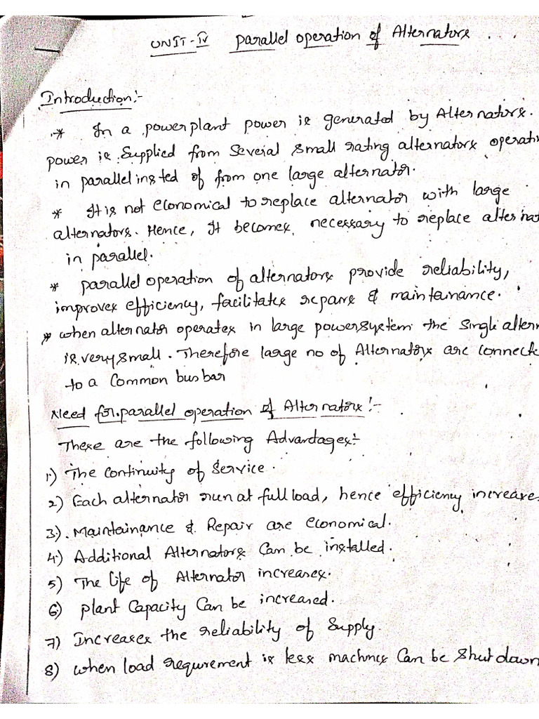 EM-2(4th.parallel Operation of Alternator | PDF