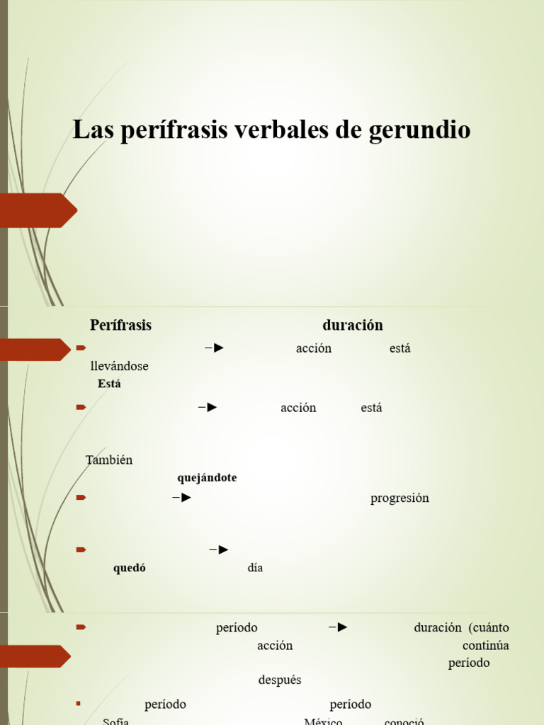 Perífrasis de Gerundio y Participio | PDF | Verbo | Morfología Lingüística