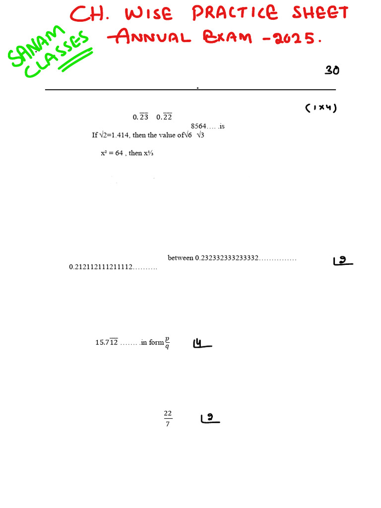 Class IX Mathematics Practice Worksheet | PDF | Cartesian Coordinate ...