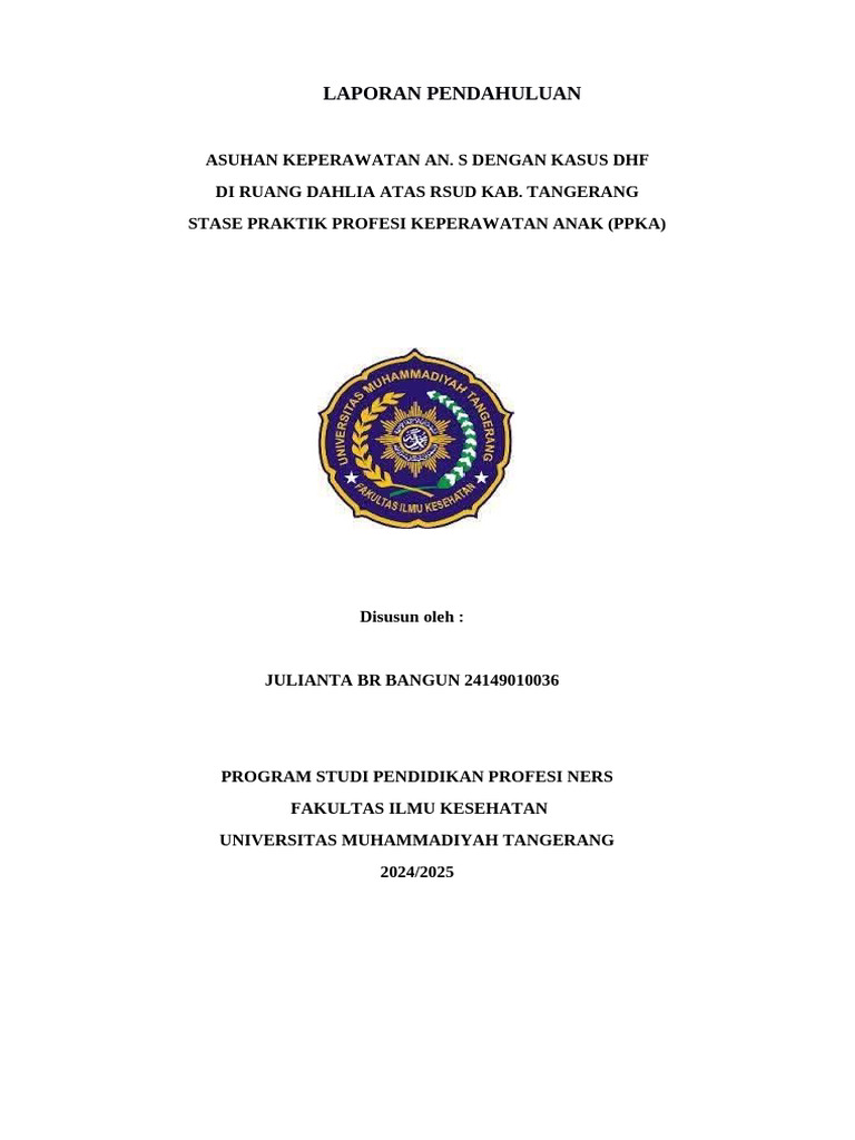 Asuhan Keperawatan DHF Anak di RSUD Tangerang | PDF