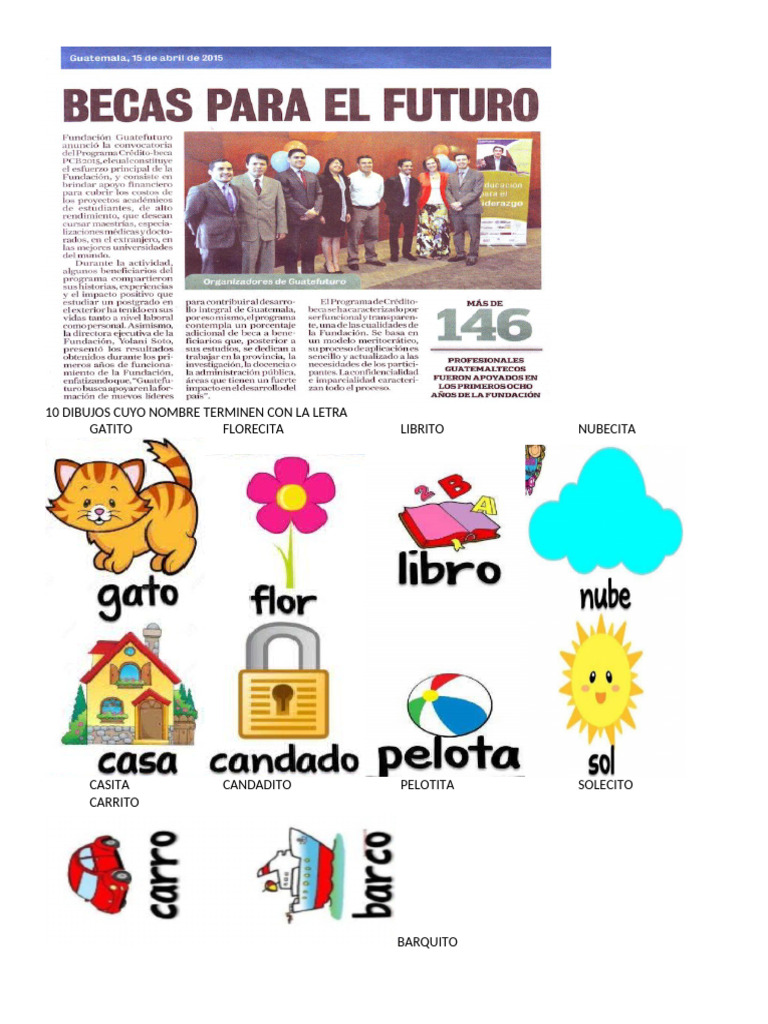 Dibujos que terminan con la letra a | PDF