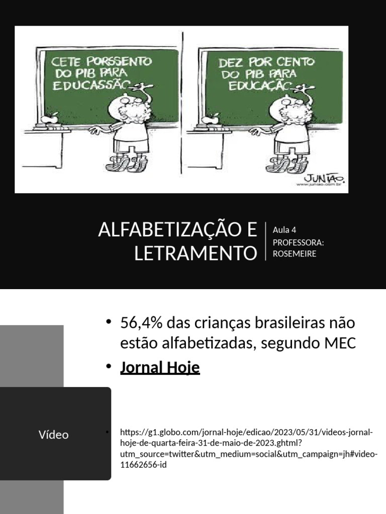 Slide Aula 4 - 2024 - Texto Sobre Alfb e Letramento - 20.03 | PDF ...