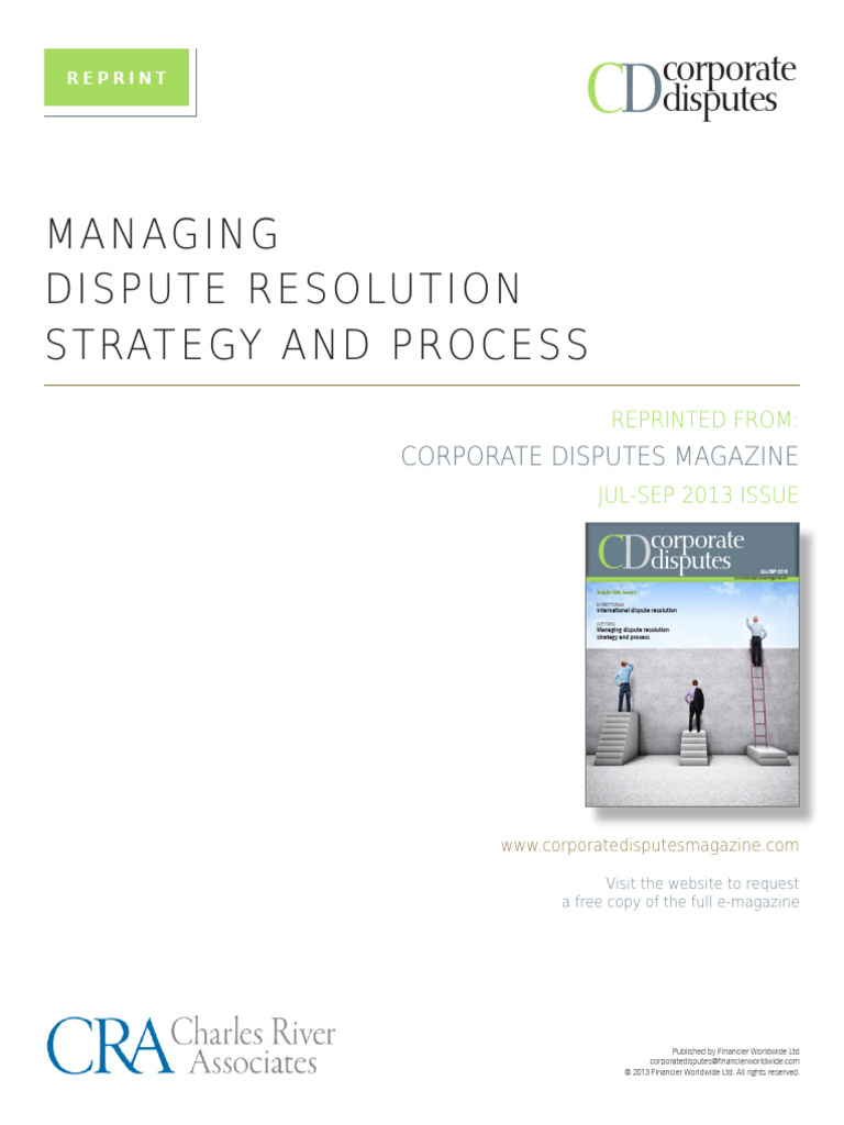 Managing Corporate Dispute Resolution | PDF | Mediation | Arbitration