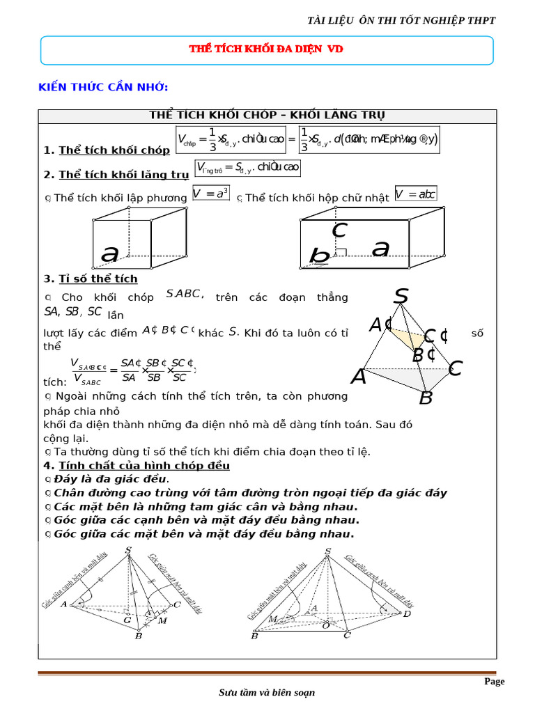 CD30 - CÂU 43THỂ TÍCH KHỐI ĐA DIỆN VD VDC - DE | PDF