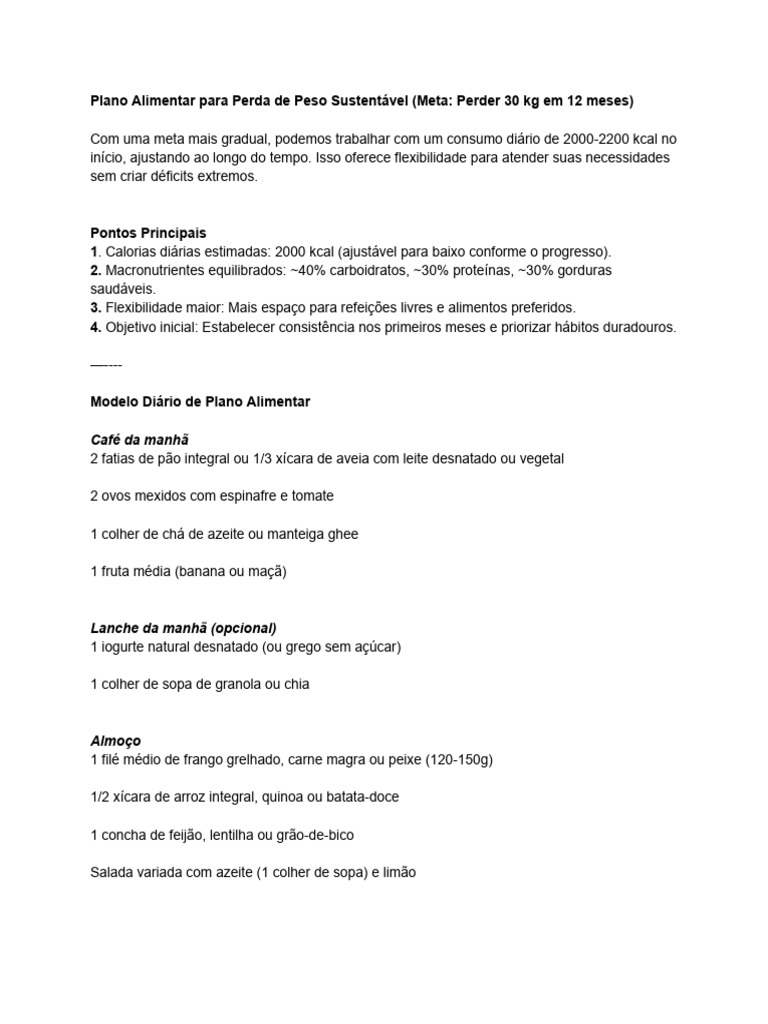 Plano Alimentar | PDF | Carne | Culinária