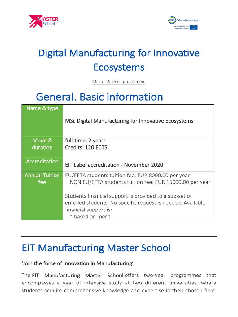 Digital Manufacturing For Innovative Ecosystems | PDF | Academic Degree ...