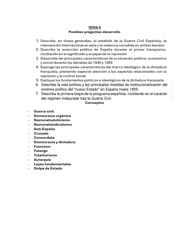 Posibles Preguntas Tema 5 | PDF