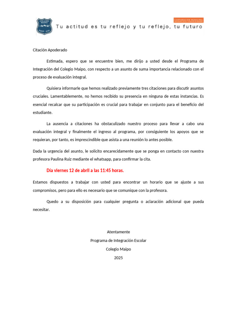 Citación Apoderado Por Ausencia | PDF