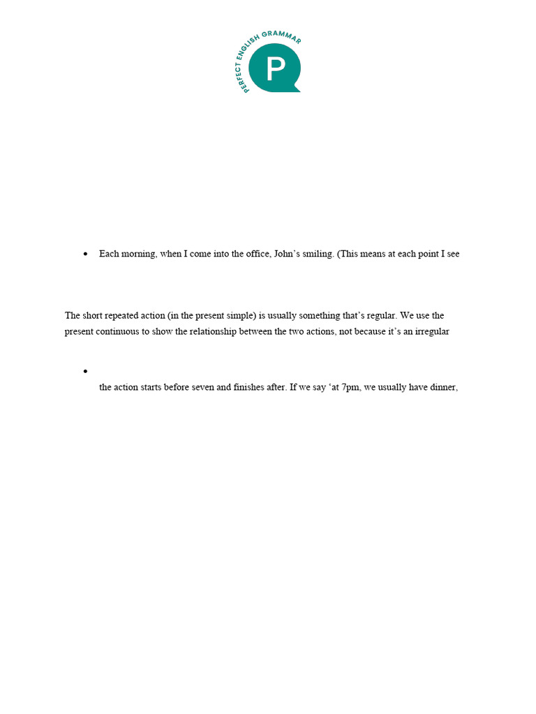 PEG - Present Continuous Use | PDF