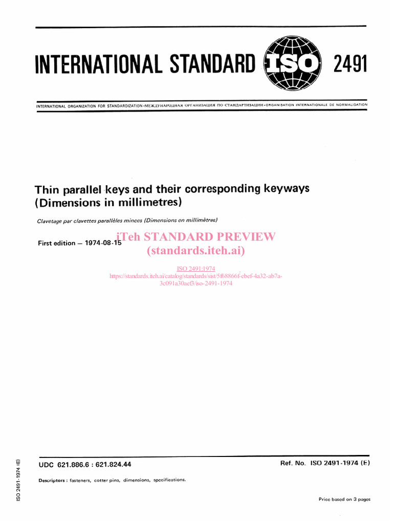 Iso 2491 1974 | PDF | Engineering Tolerance | International ...