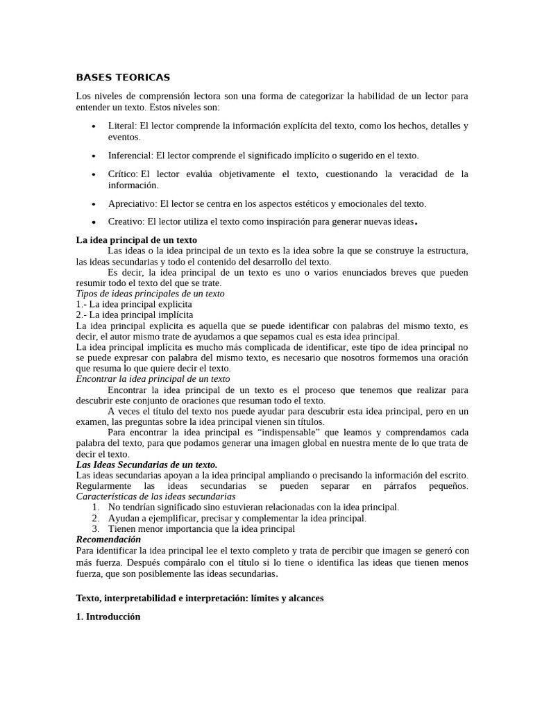 Interpretación de Textos. Teoría | PDF | Semiótica | Comillas