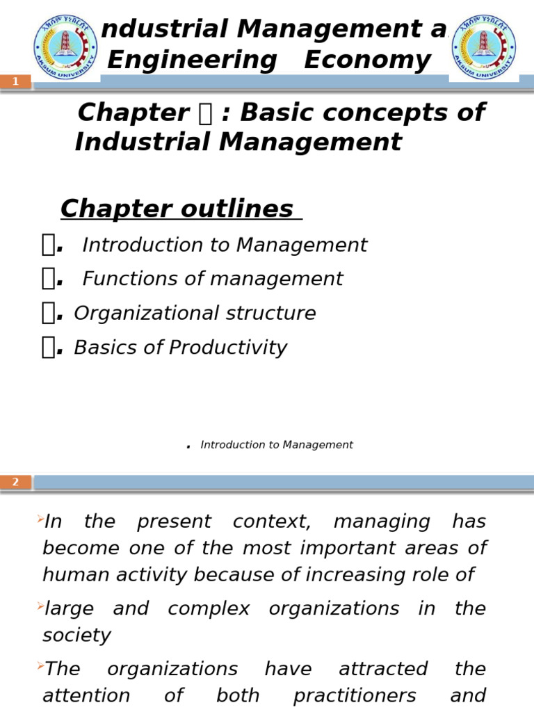 Introduction to Industrial Management | PDF | Organizational Structure ...