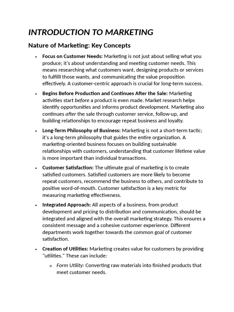 Introduction to Marketing | PDF | Marketing | Brand