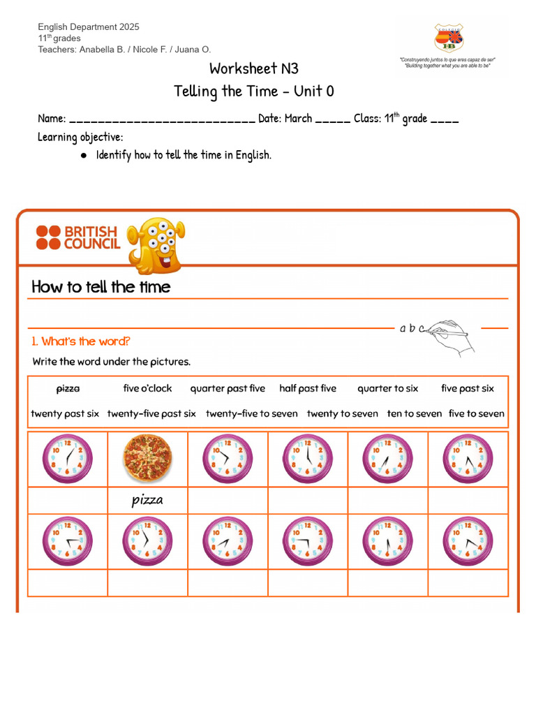 Worksheet 3 Unit 0 11th grades | PDF