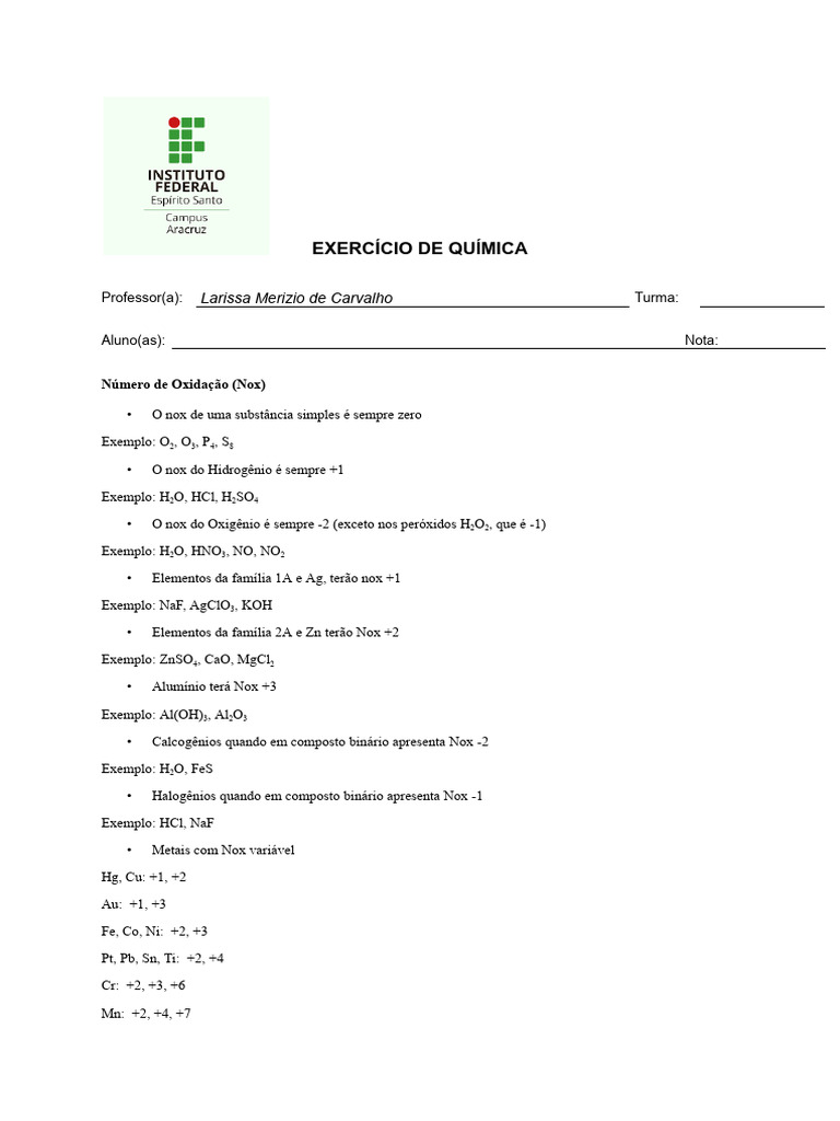 Atividade de Óxi-Red | PDF