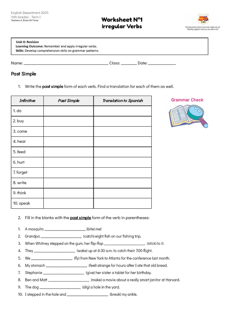 Esl Past Tense Irregular Verbs Past Participle | PDF | Languages ...