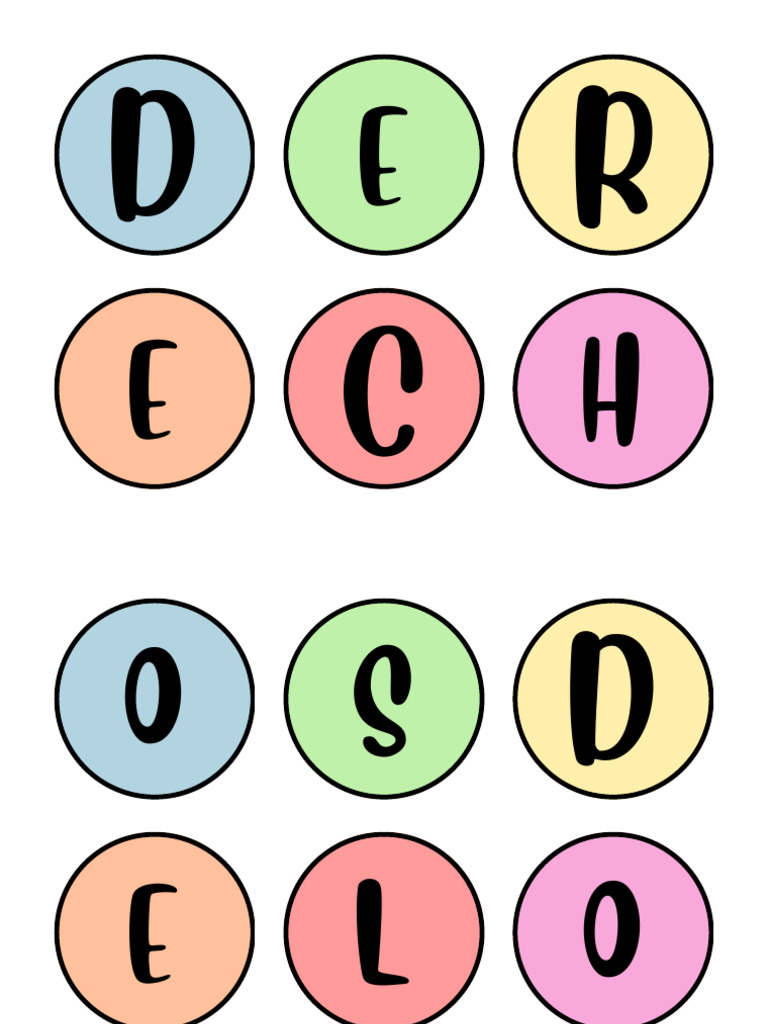Alphabet Letters A-Z Circle Flashcards in Colorful Bold Style | PDF