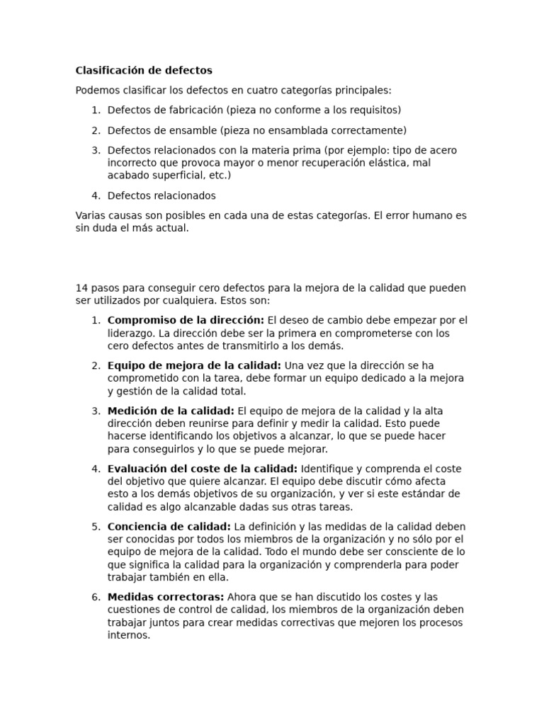 Clasificación de Defectos | PDF
