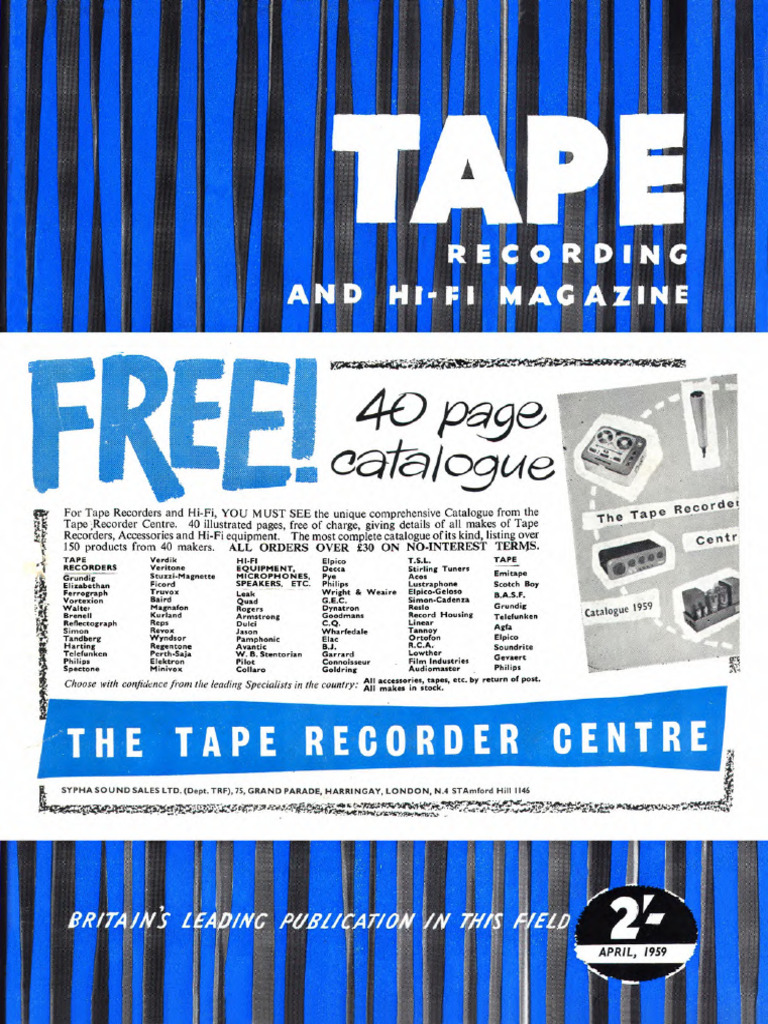 Comprehensive Tape Recorder Catalogue | PDF | Amplifier | Sound ...