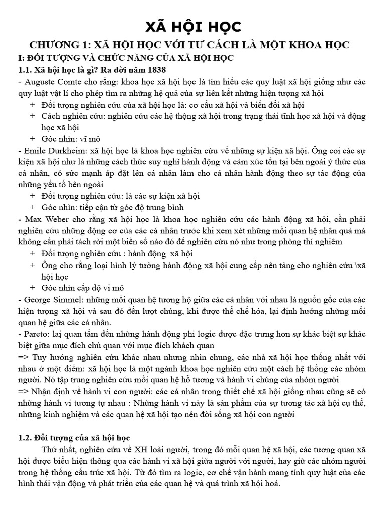 ĐỀ CƯƠNG XHH | PDF