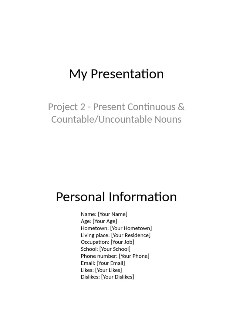 Project 2 Presentation English | PDF
