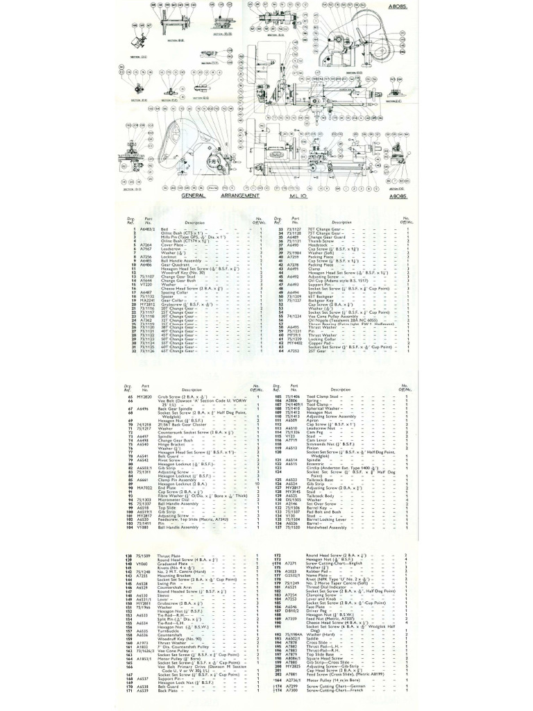 Myford ML10+Parts+Diagram | PDF