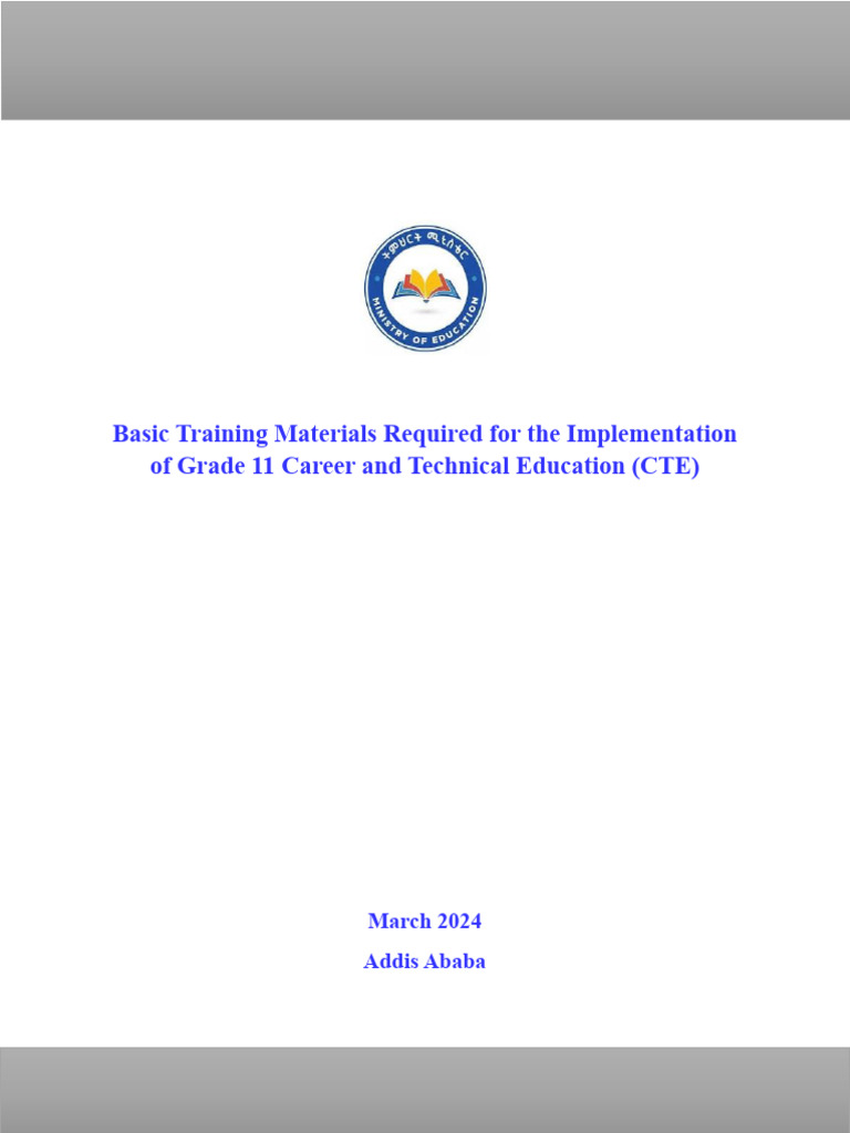 Grade 11 CTE Training Materials Guide | PDF | Drill | Vocational Education