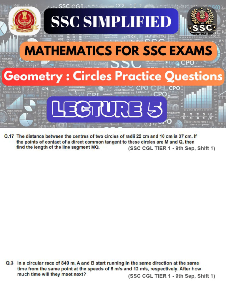 Circle Lec 5 Practice Questions | PDF