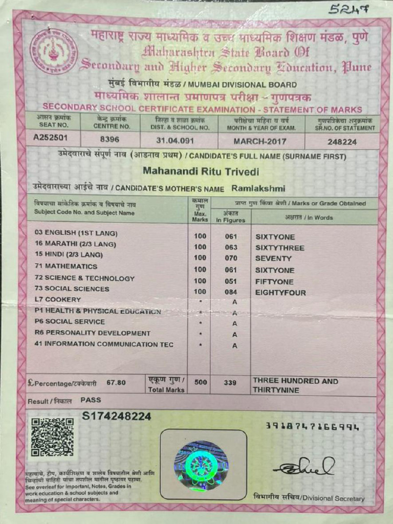 10th Certificate | PDF