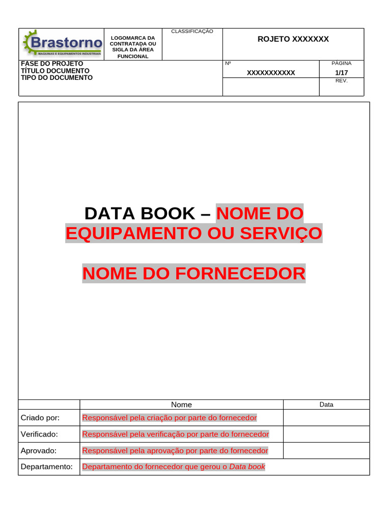 Anexo I - Modelo de Data Book | PDF