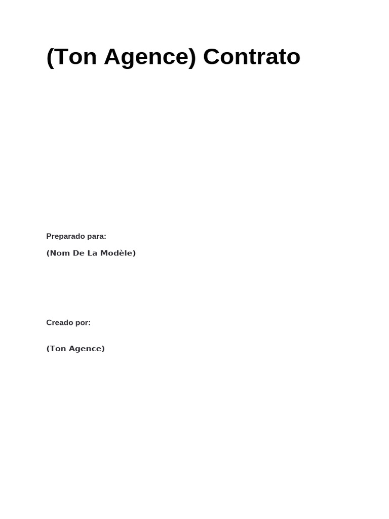 Contrato de Agencia de Modelaje 2024 | PDF | Publicidad