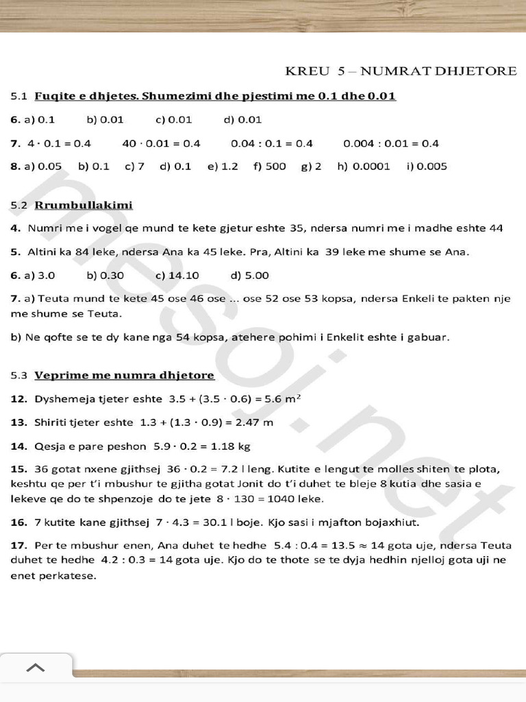 Matematika 8 Libri I Nxenesit (Ideart) - Zgjidhjet | PDF