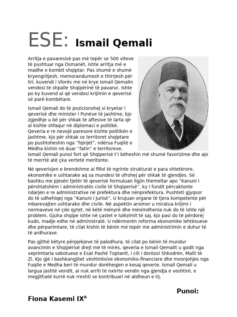 Ese Per Ismail Qemalin | PDF