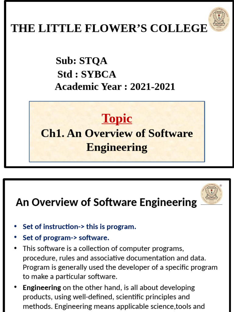 Ch1-An Overview of SE | PDF | Software Testing | Software Development ...