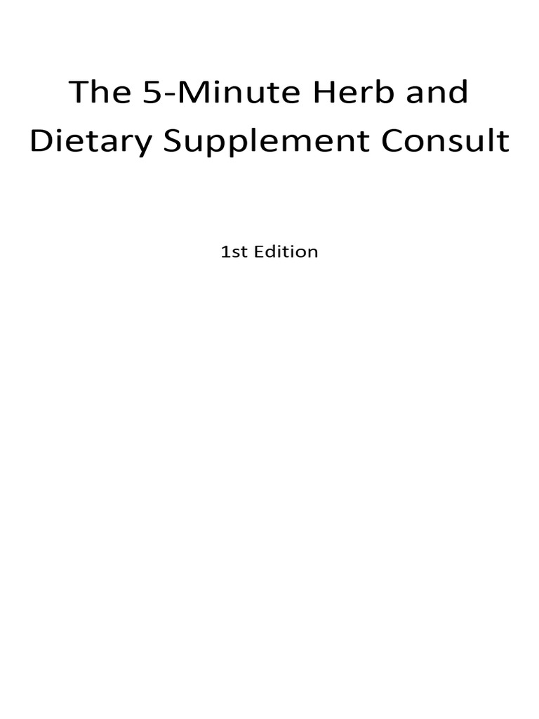 5-Minute Herb & Dietary Supplement Consult (2003) | PDF | Hypoglycemia ...