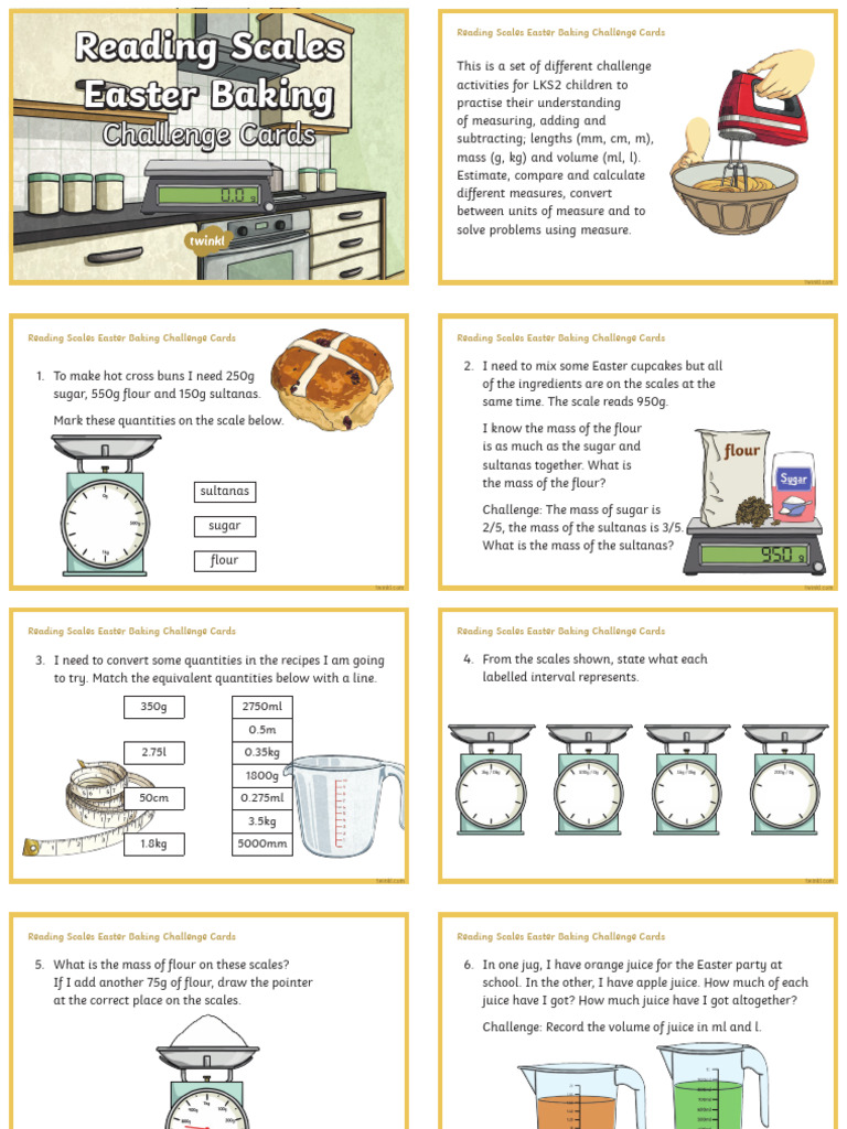 Easter Baking Maths Challenge Cards | PDF | Cupcake | Cakes