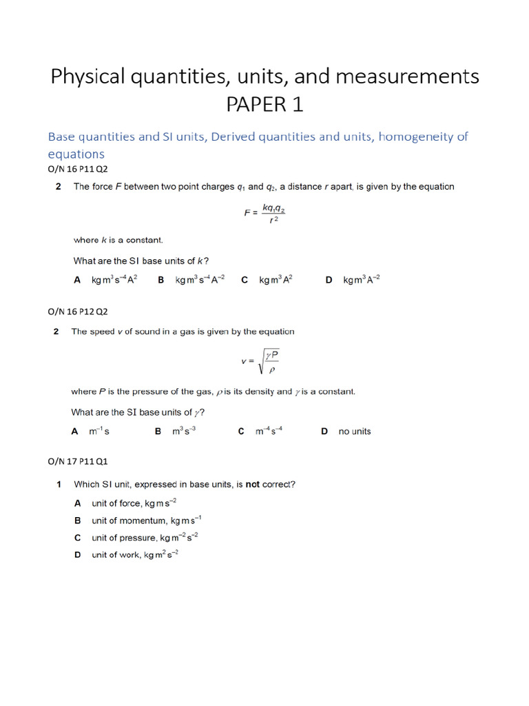 Physical Quantities Units and Measurements p1 - 1600 - PDF - Gdrive.vip | PDF