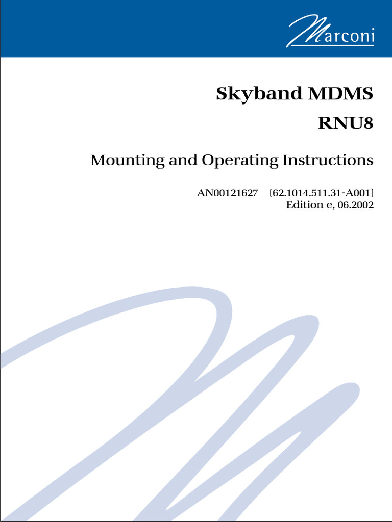 Skyband MDMS Rnu8: Mounting and Operating Instructions | PDF | Power Supply | Electrical Connector