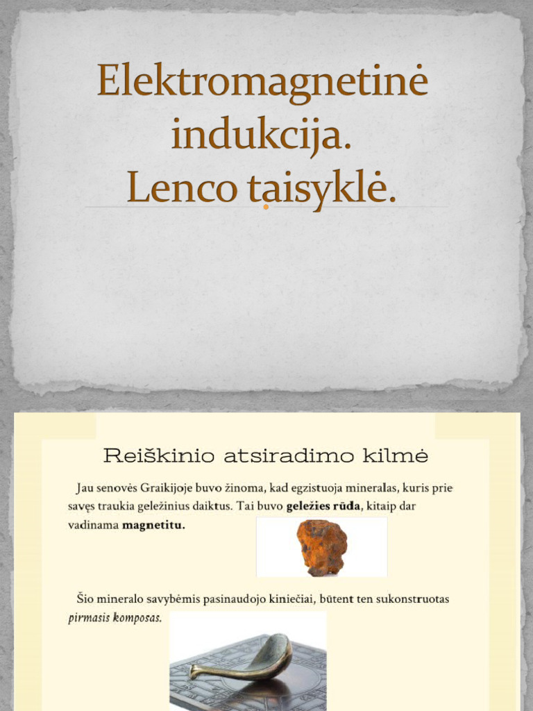 Elektromagnetine Indukcija. Lenco Taisykle - Kintamoji Srove | PDF