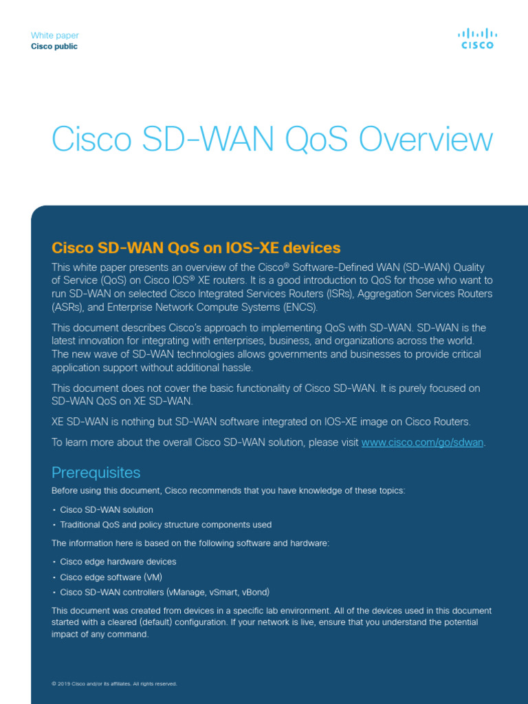 SD-WAN QoS On CEdge Overview | PDF | Quality Of Service | Router (Computing)