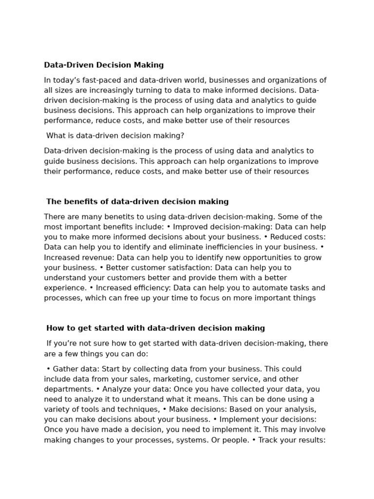 data driven decision making | PDF | Analytics | Decision Making